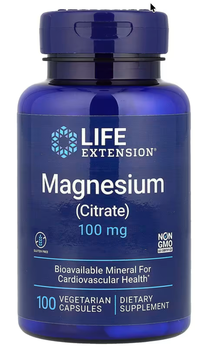 Life Extension, магний цитрат, Magnesium Citrate, 100 мг, 100 вегетарианских капсул