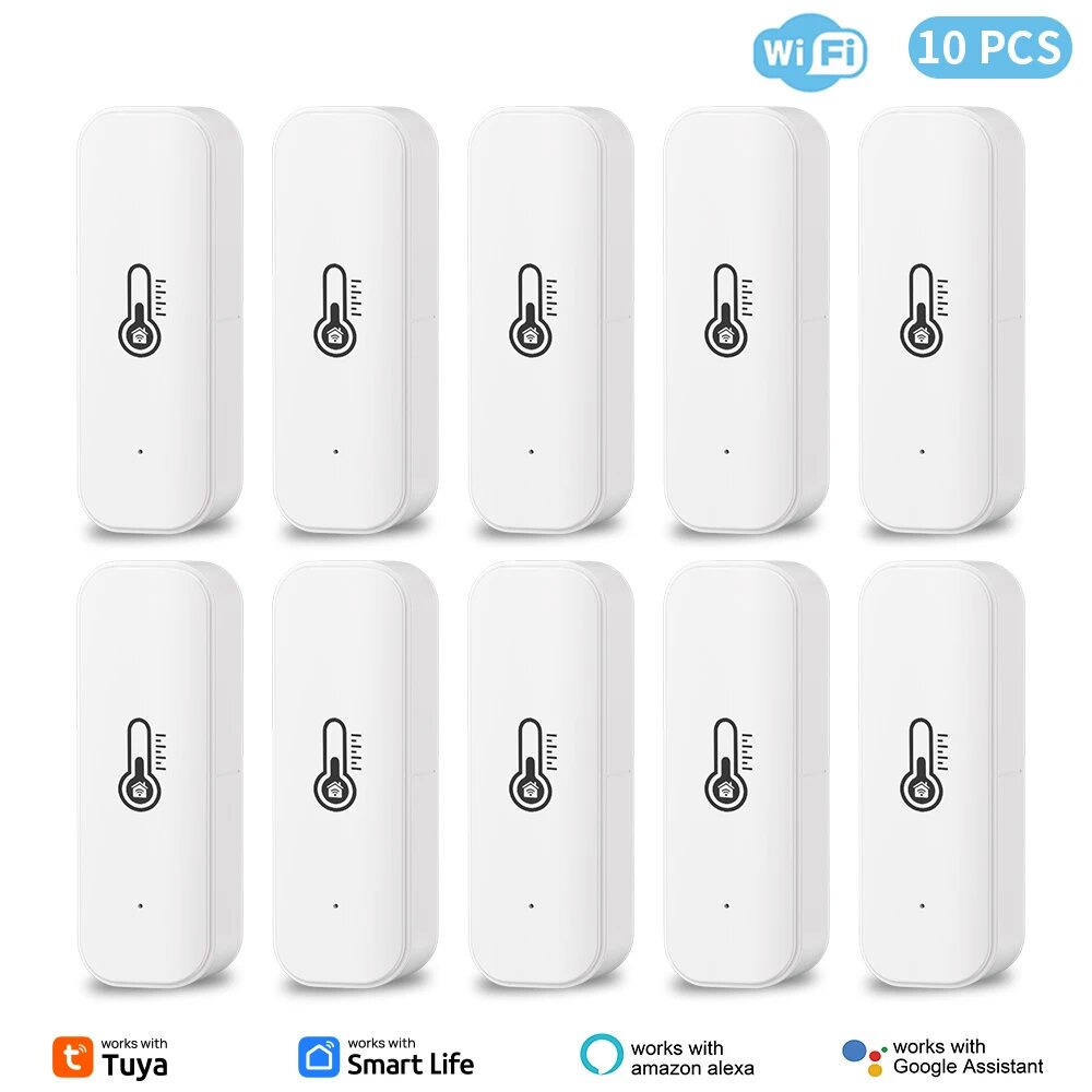 Датчик температуры и влажности Tuya Wi-Fi, удаленный монитор Smart Life для умного дома, работы с Alexa Google Assistant