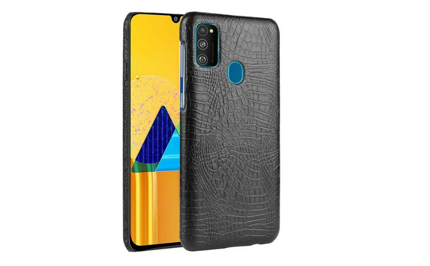 Чехол панель бампер MyPads для Samsung Galaxy M30s / Samsung Galaxy M21 SM-M215 (2020) с дизайном под кожу Черный