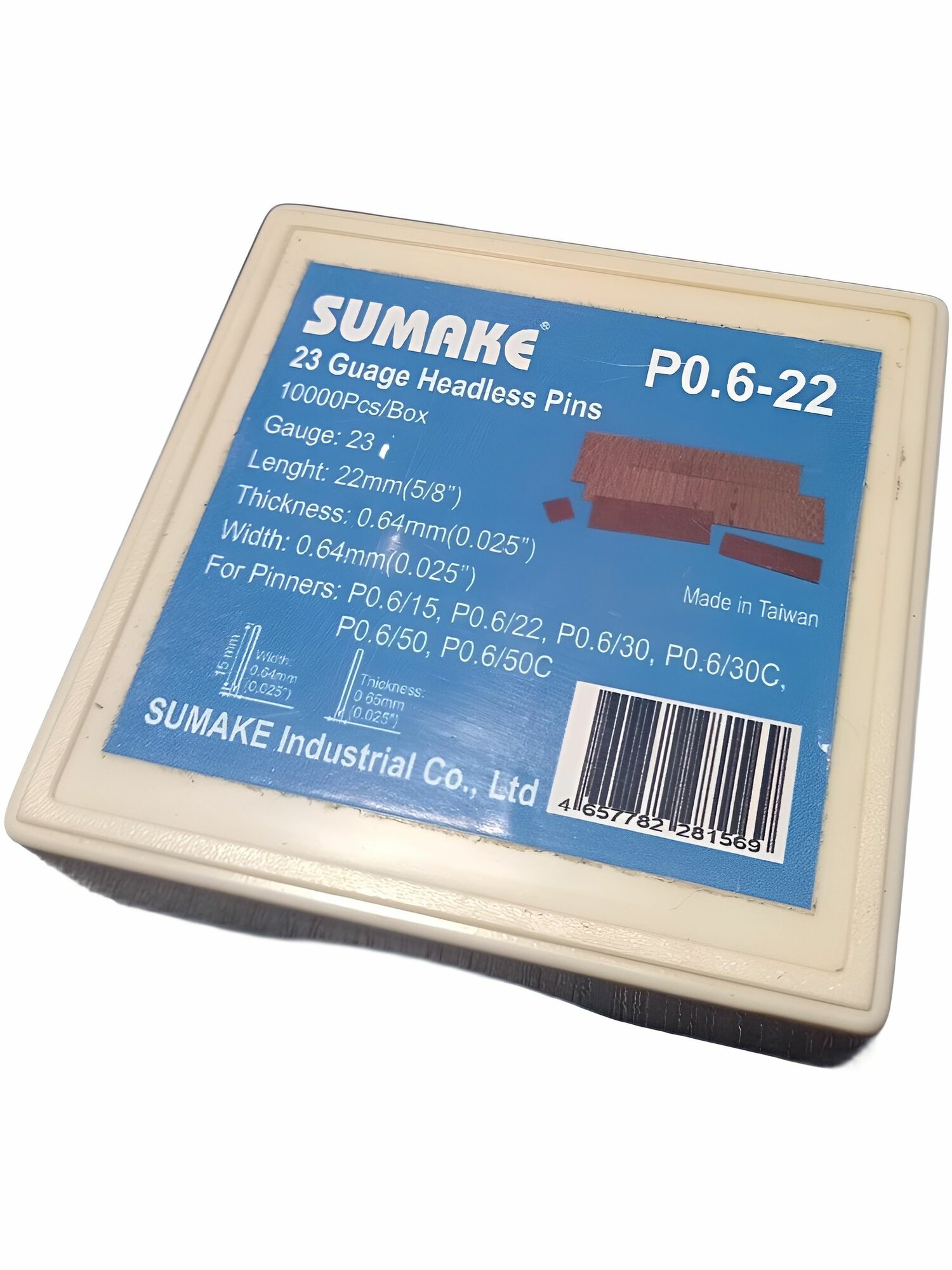 Шпилька Sumake P 0.6-22 уп.10000, штук 22мм - 0.64 мм. (1606)