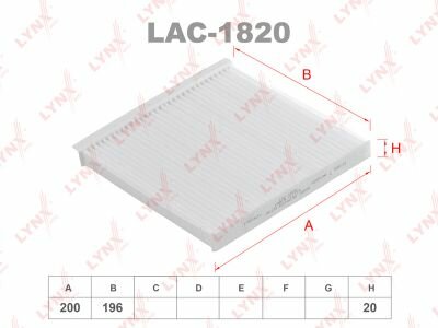 LYNXauto Фильтр салонный чанган алсвин / CHANGAN ALSVIN Saloon 2018- LAC1820
