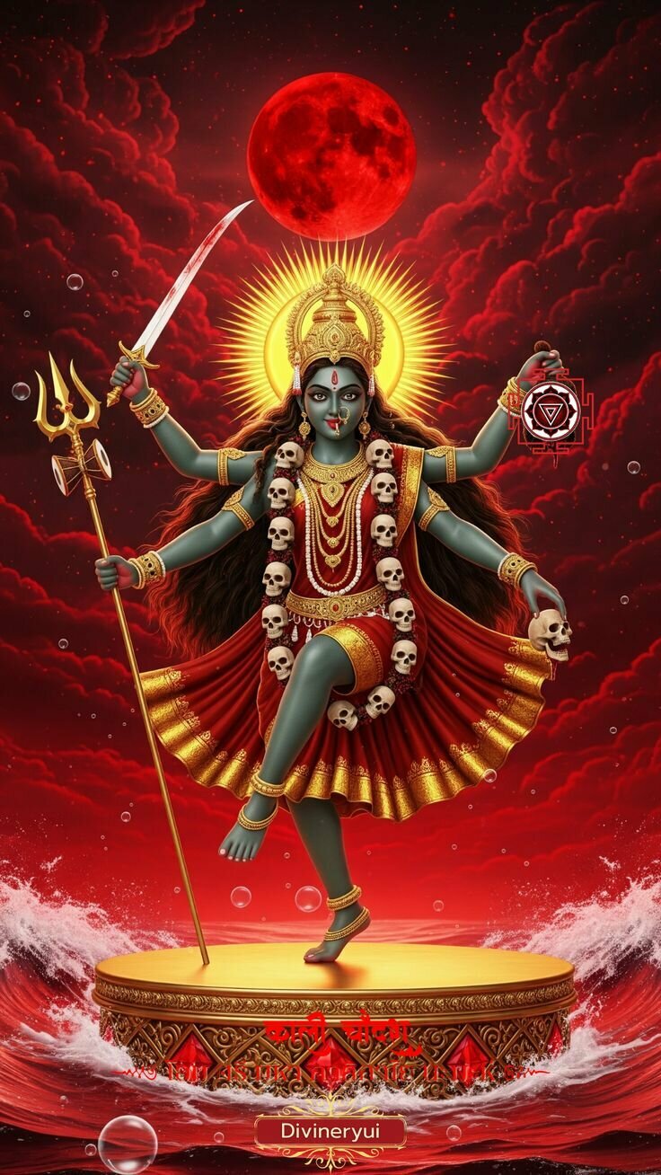 Алмазная живопись "Богиня Кали", 5D, круглая, 40x50 см. Производитель: Brose Art.