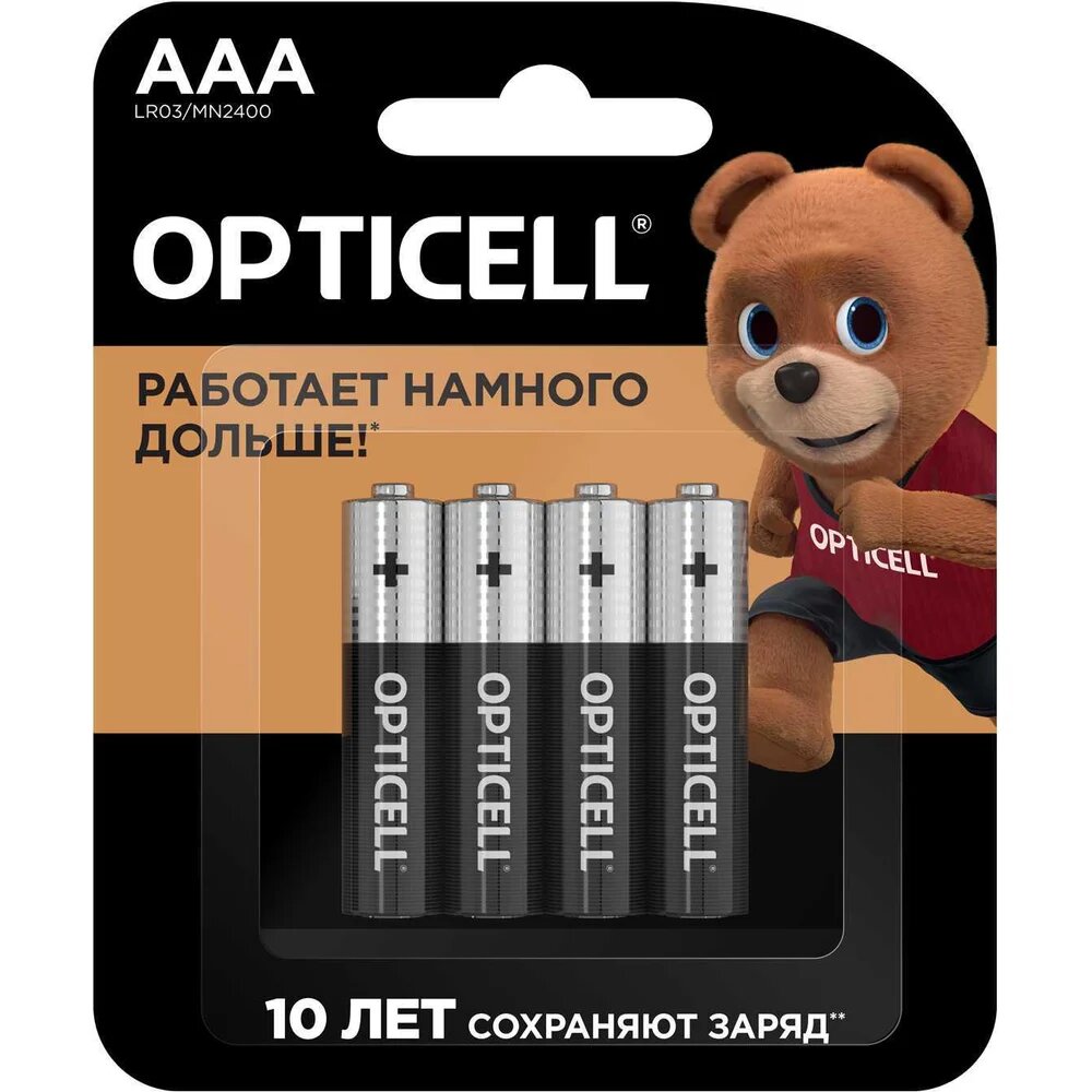 Батарейки AAA OPTICELL Basic 4шт 6051002 щелочной алкалиновый элемент, широкий температурный диапазон, применение — фото 1