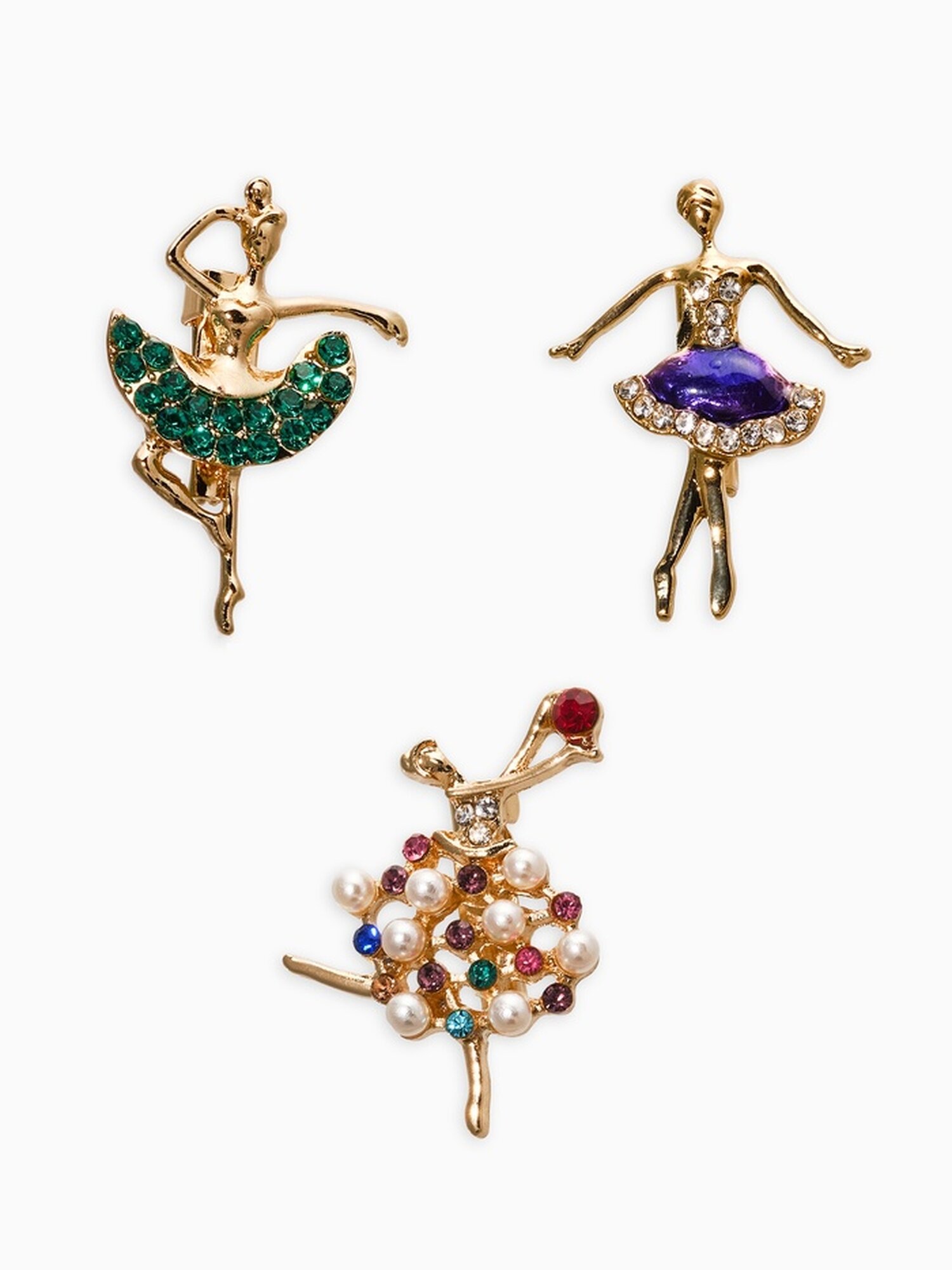 Комплект брошей Queen Fair, стразы, эмаль