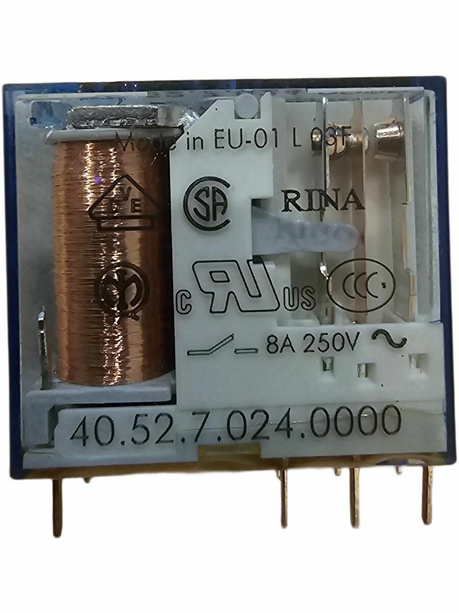 40.52.7.024.0000, Миниатюрное реле; шаг 5мм; 2CO 8A; катушка 24В DC