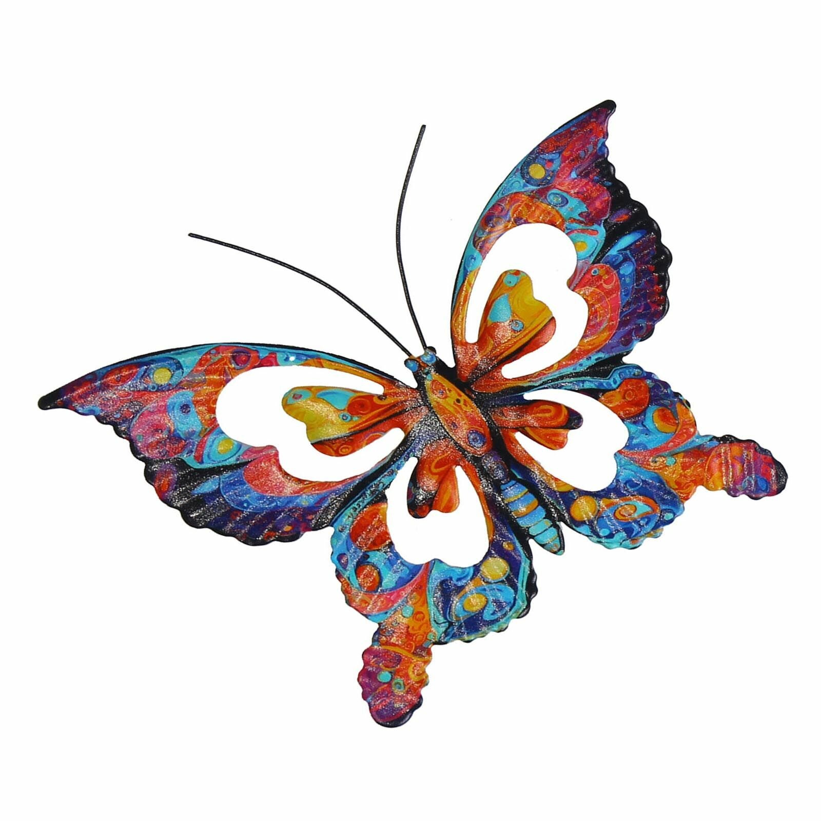 Красочная металлическая скульптура бабочка настенная орнамент для сада и дома