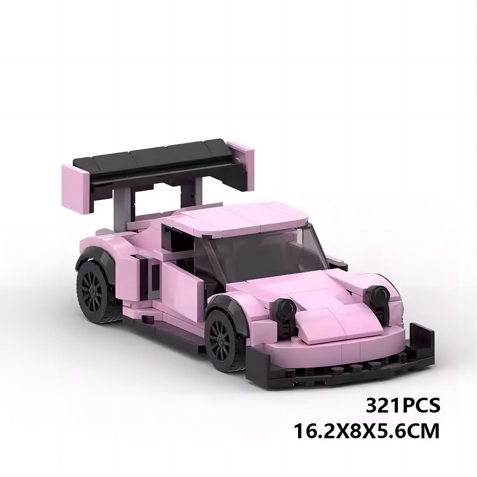 MOC-128479 Розовый Porsche 911 в сборе, маленькие домашние строительные блоки, игрушка в подарок для мужчин