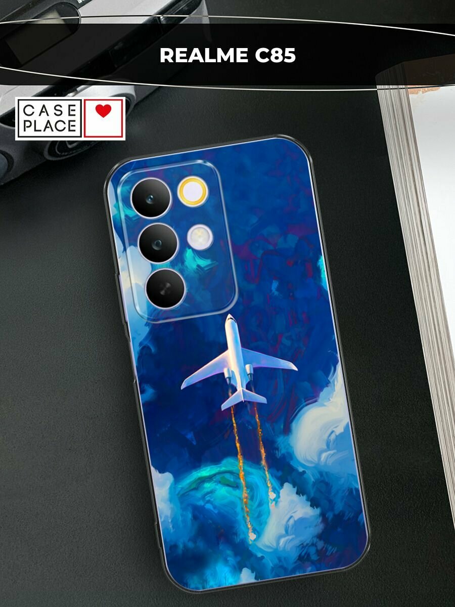 Силиконовый чехол на Realme C85 / Реалми C85 с принтом Самолет картина