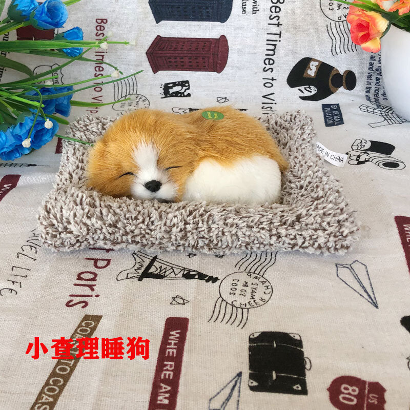 Бамбуковый уголь, маленький спящий собачка, имитация лая, серый коврик, бамбуковый уголь, собачья шерсть, ремесло, очистка воздуха, автомобильный украшение, подарок