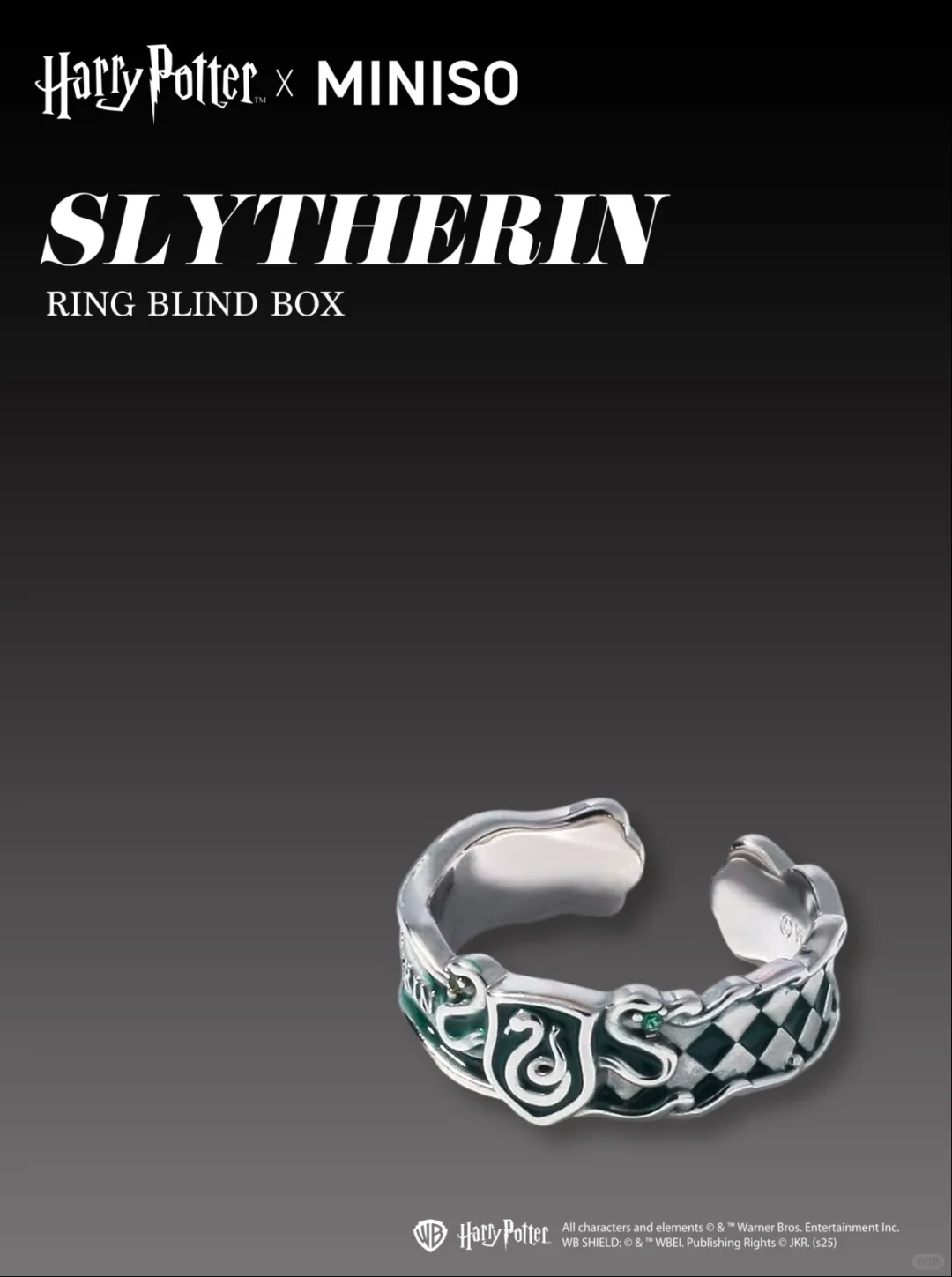 В наличии MINISO кольцо из серии Гарри Поттер, слепая коробка, модный товар в сотрудничестве с фильмом, подарок