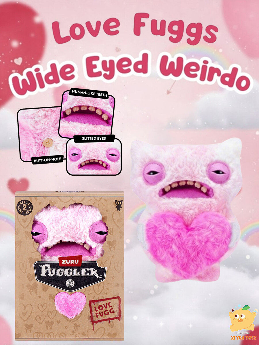 Модная кукла Fuggler Love Fugg Series 2 Wide Eyes Weirdo / Зубастая Плюшевая Кукла-монстр, Подходящая Для Детей В Возрасте От 4 Лет И Старше