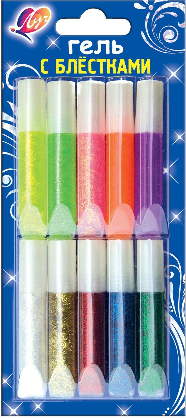 Гель с блестками "блеск" (10 цветов) (22С 1425-08)