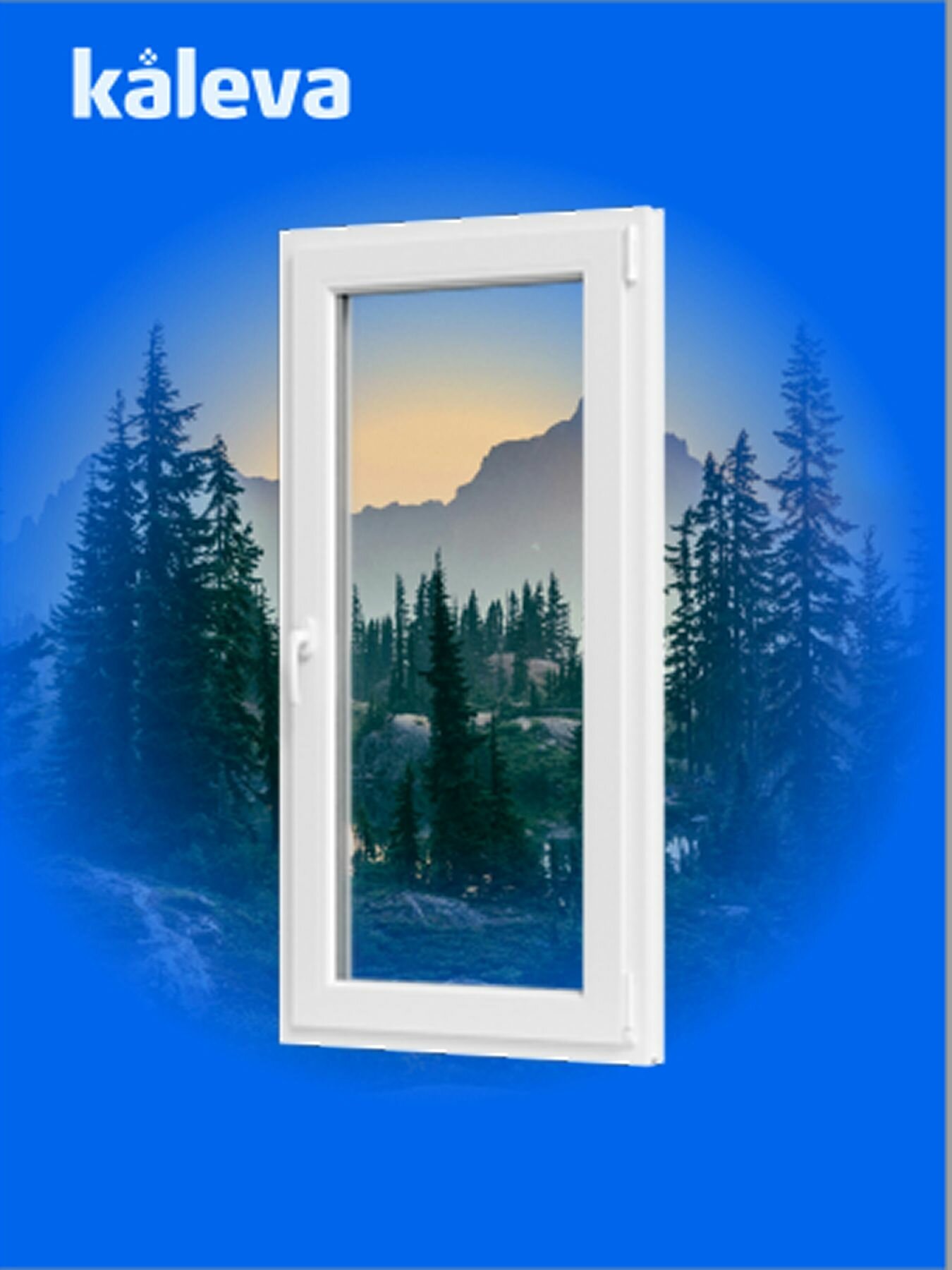 Пластиковое окно Kaleva 80х66 см одностворчатое поворотно-откидное правое однокамерное с энергосберегающим напылением