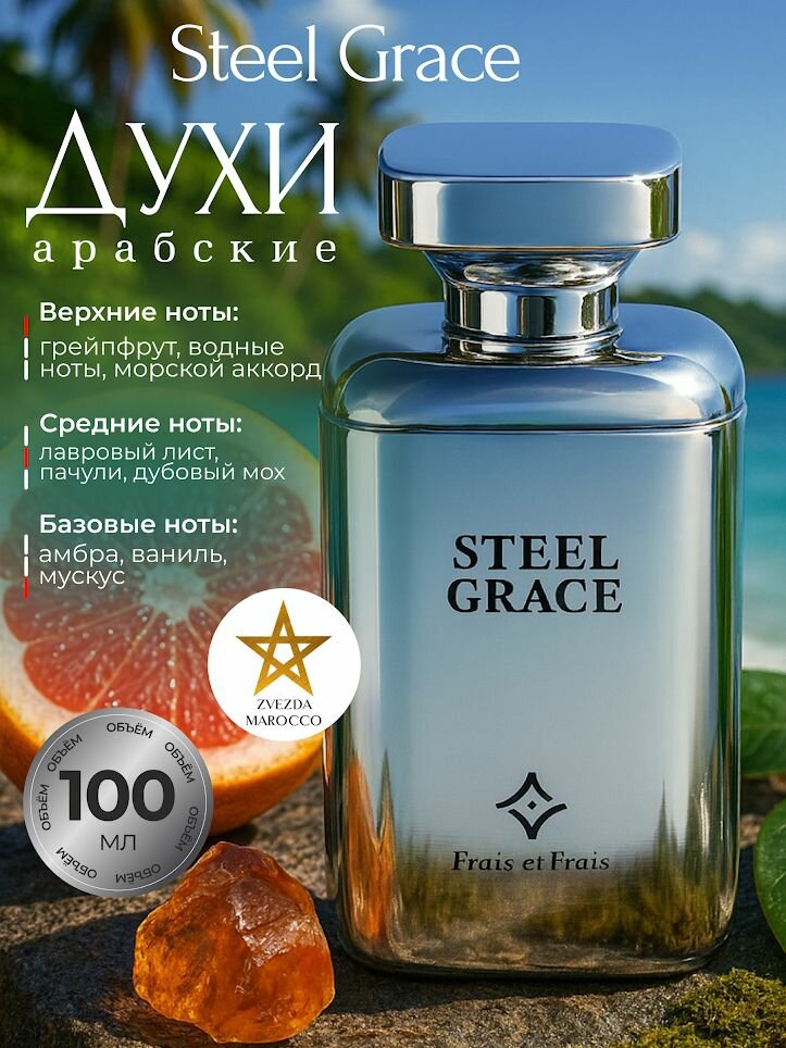 Арабские духи мужские Steel Grace Стил Грейс - восточный аромат для мужчин, 100 мл