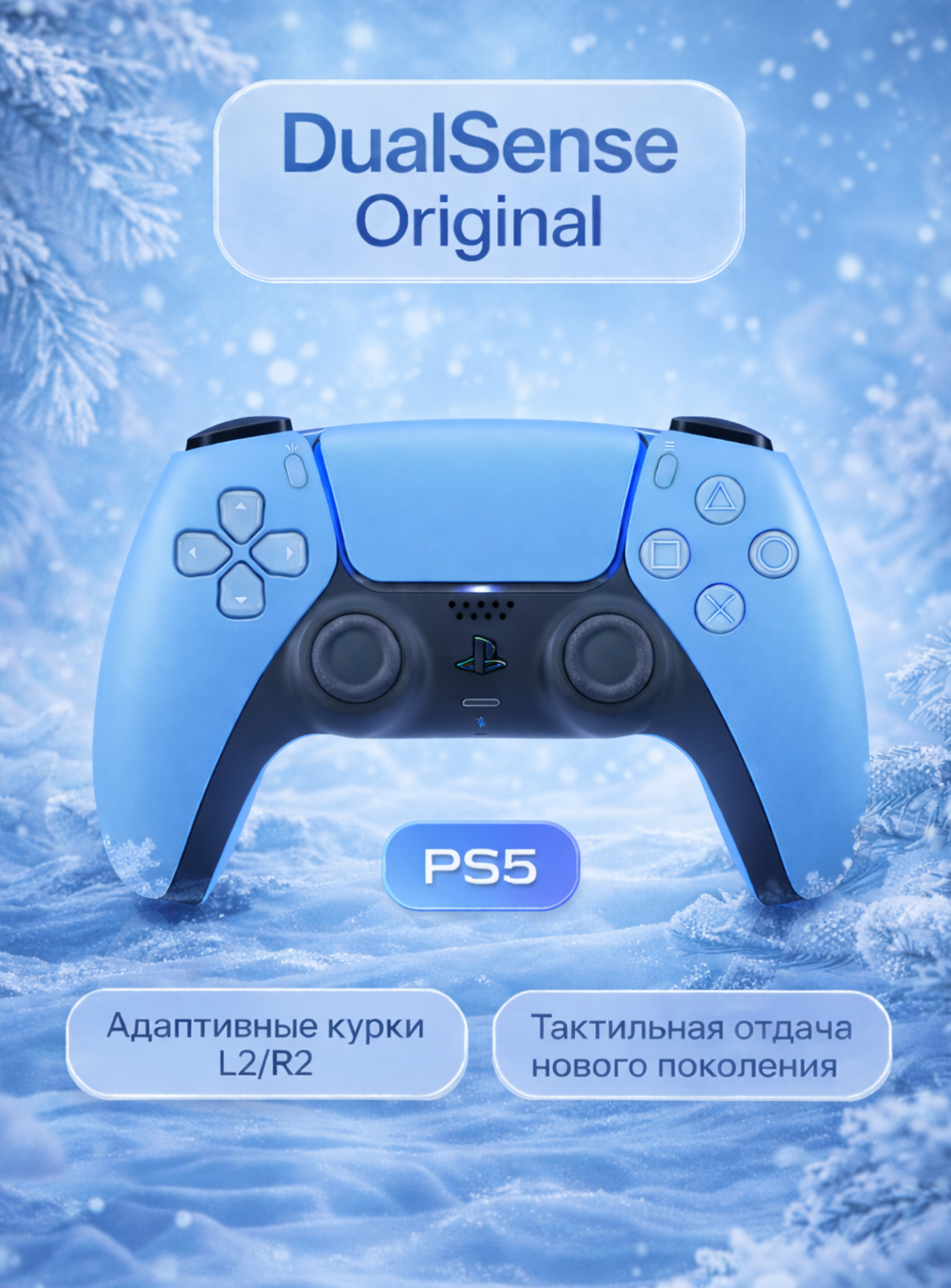 Геймпад беспроводной Sony DualSense PS5, Cosmic Blue, (ярко-голубой)