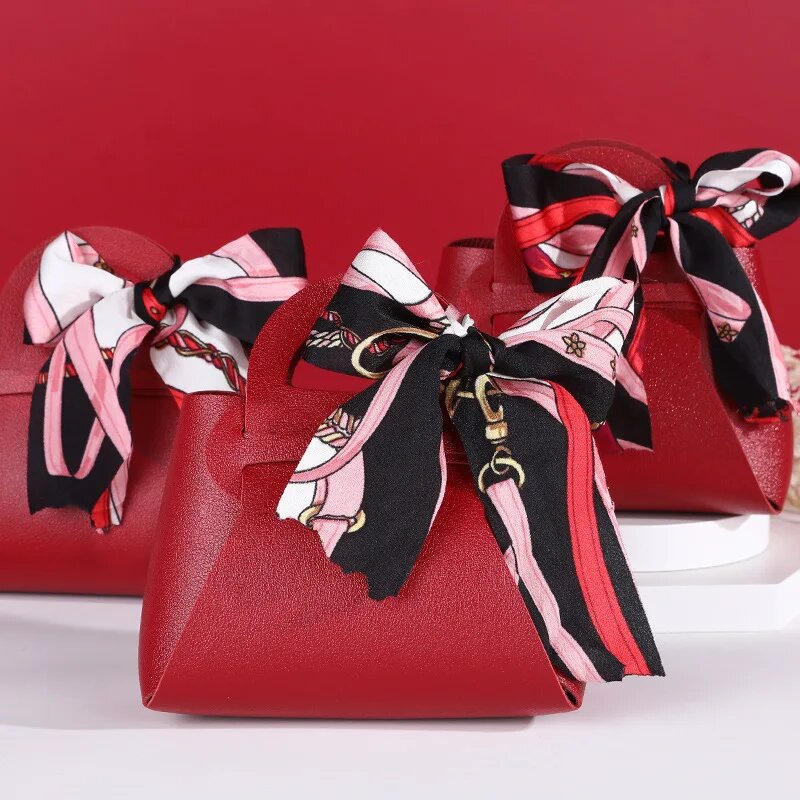 Кожаный Подарочный пакет смешанных цветов, свадебные сувениры, коробка для конфет Eid Mubarak, портативный подарок для конфет, маленькая коробка, стандартные упаковочные сумки