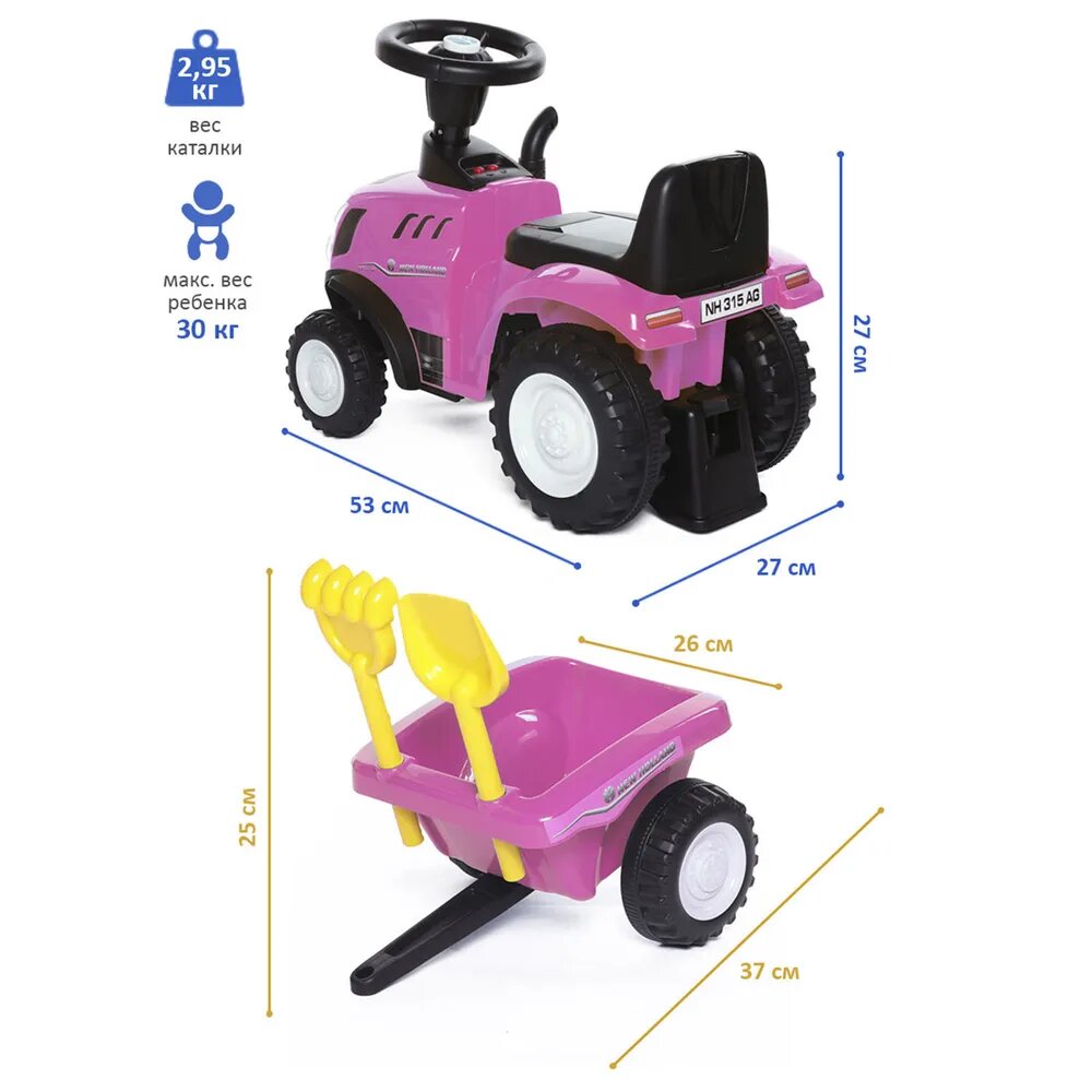 Детская каталка-трактор New Holland с фарами и звуковыми эффектами для детей от 1 года — фото 1