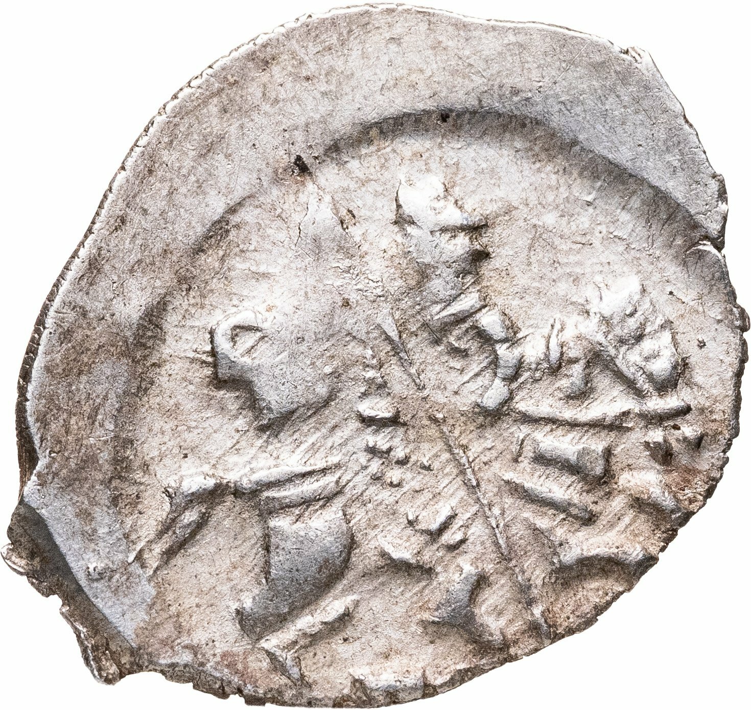 Лжедмитрий I Григорий Отрепьев, Копейка чекан Пскова , Серебро, в сохранности XF