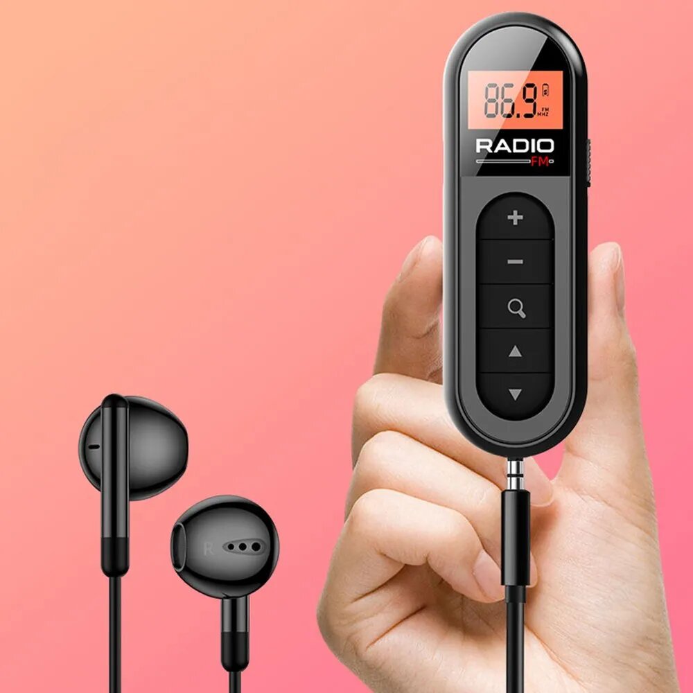 Магнитола MINI3 портативная, цифровая FM-радио, черный цвет, компактный размер — фото 1