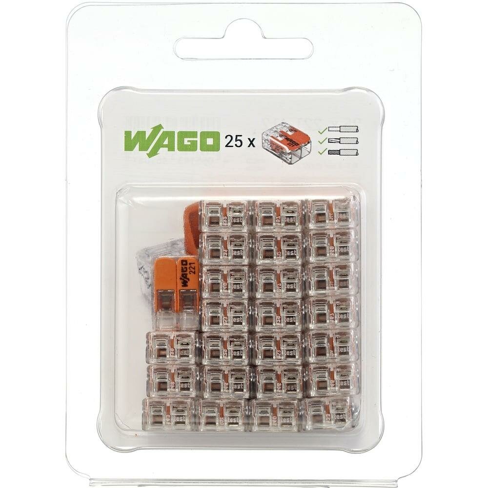 Клеммы WAGO 221-412 в блистерной упаковке 25шт .221-412-25 .221-412-25 221-412/25
