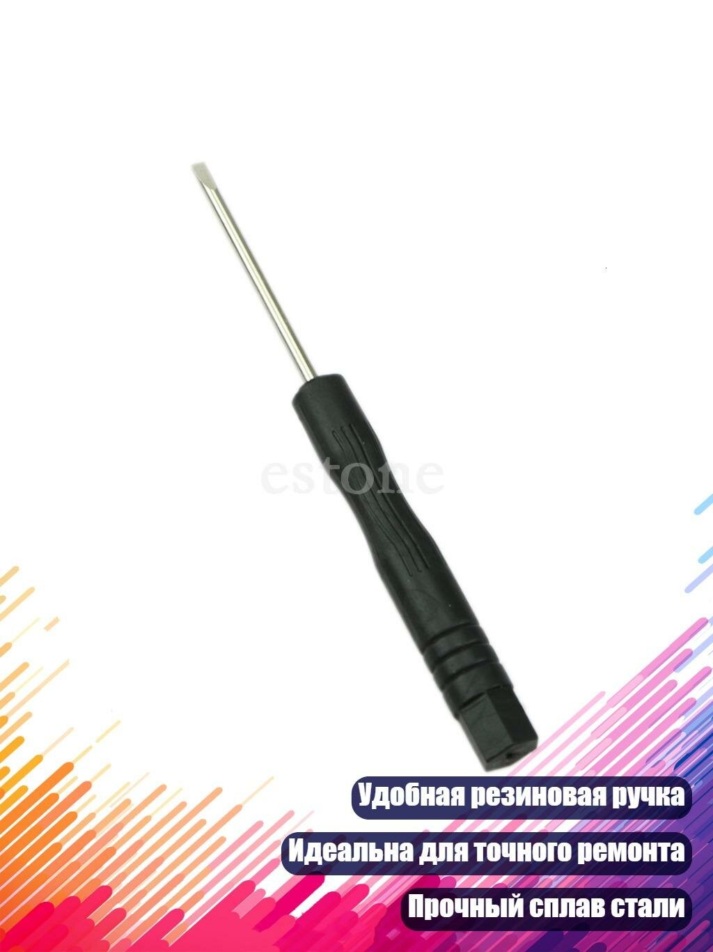 Мини-отвёртка с прорезью 2 мм, Черный - Другое