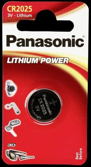 Батарейки Panasonic литиевые CR-2025EL/1BP дисковые Lithium Power в блистере 1шт