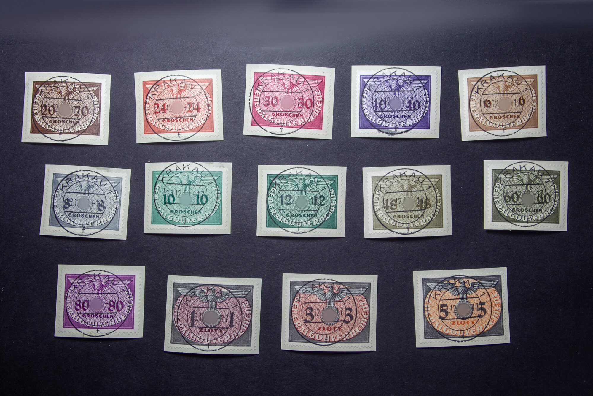 Почтовые марки Германия 1940 г. , Третий рейх, . Генерал-губернаторство . Служебные марки