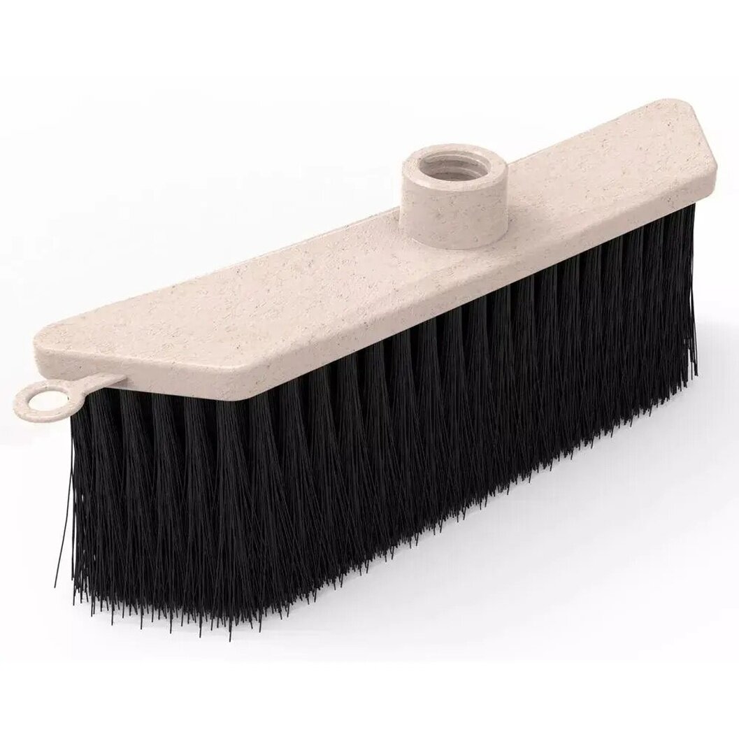 Щетка для пола Полимербыт 35см, жесткая щетина, молочный, для дома и уборки