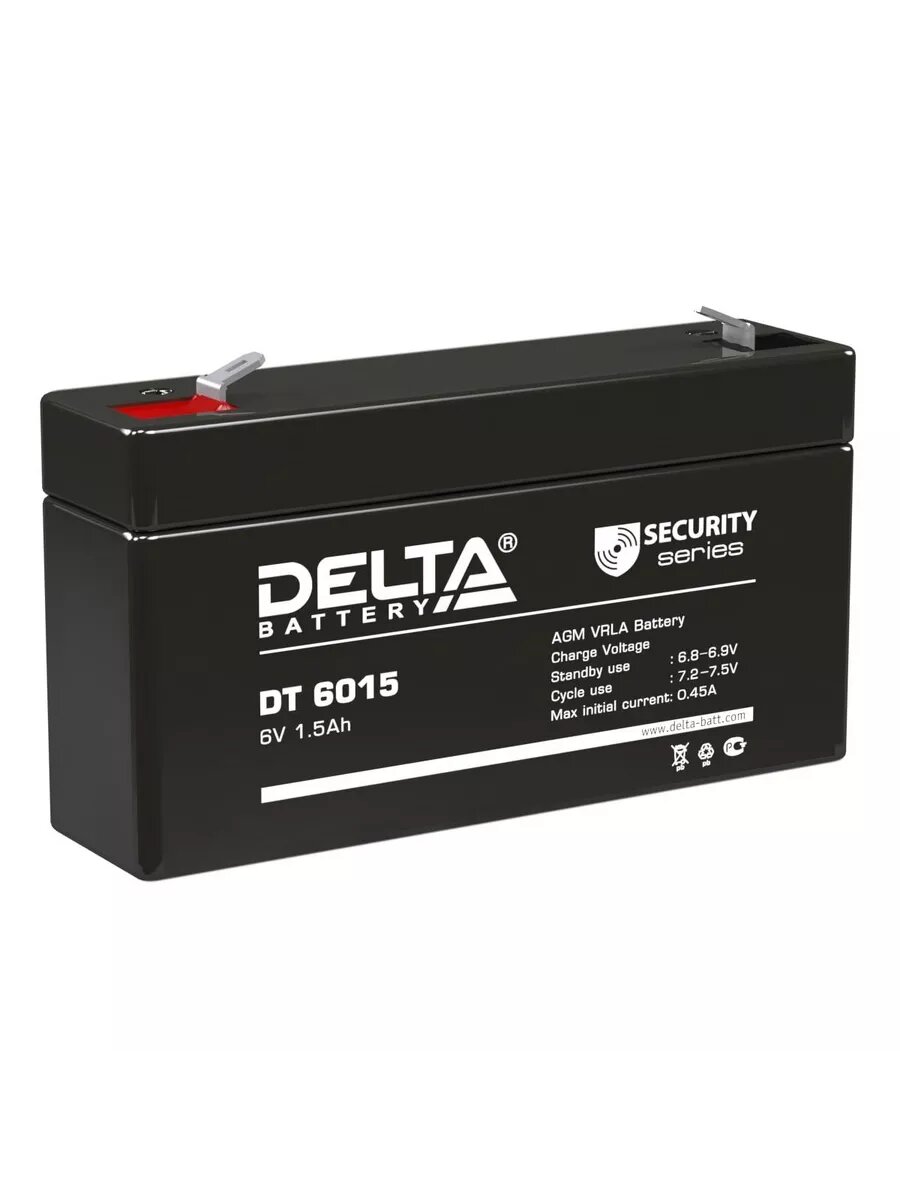 Аккумулятор DELTA DT 6015 6V 1.5Ач А 96x24x52 унив. пол.