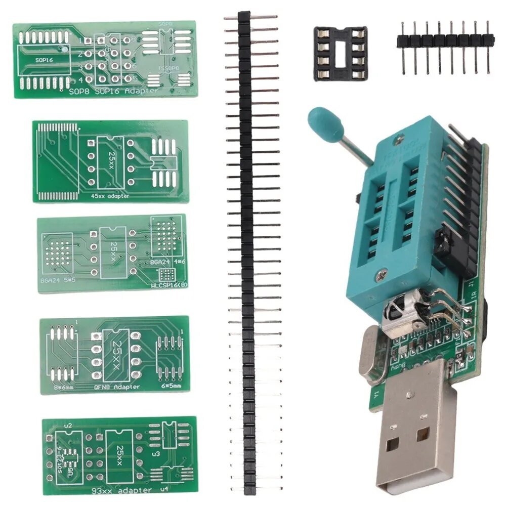 CH341A Программатор V1.7 с поддержкой 1,8 В, для микросхем и памяти, USB