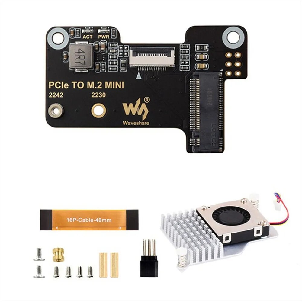 Плата Адаптера Для PCIe - M.2 Mini для PI5, поддержка NVMe SSD, высокоскоростное чтение и запись