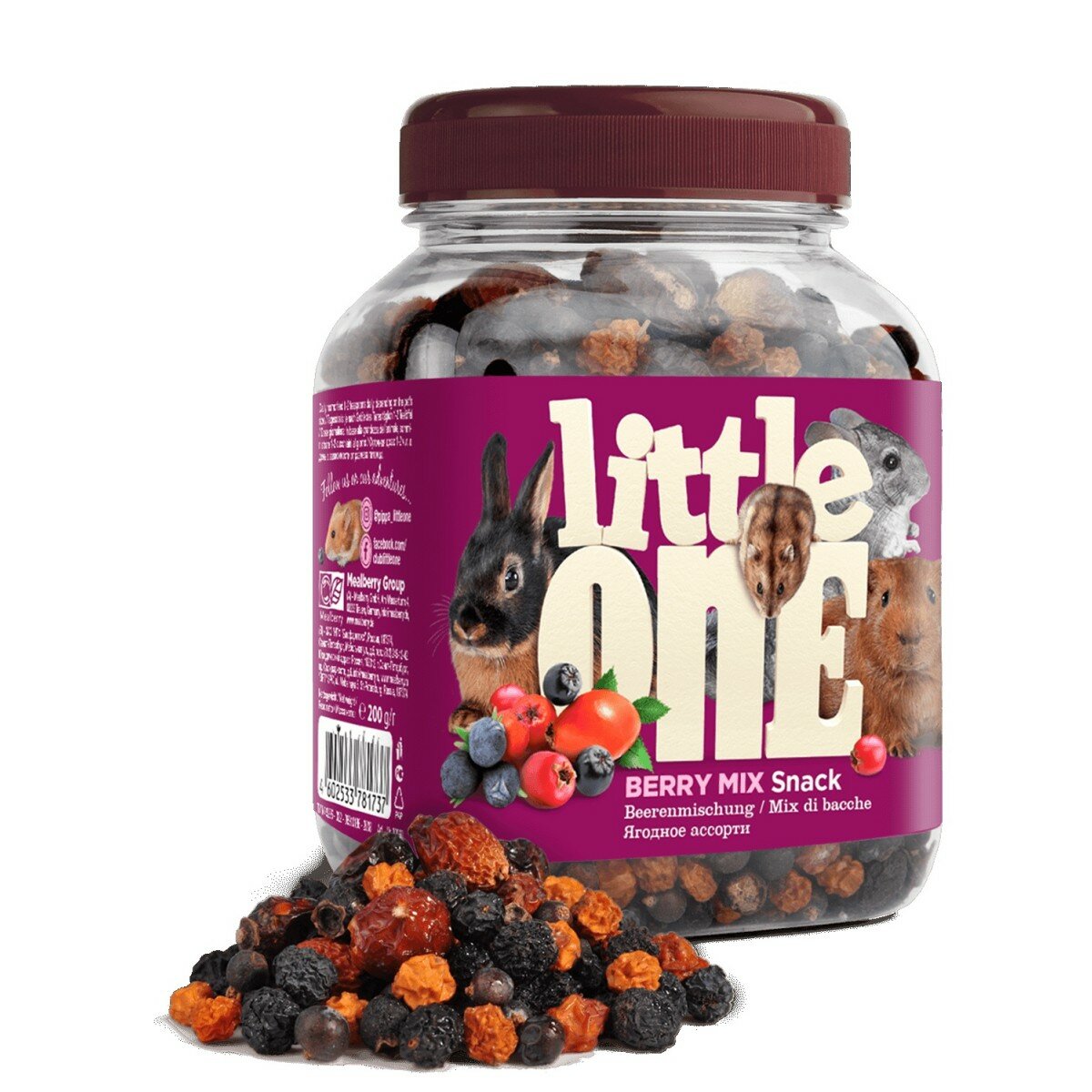 Лакомство для кроликов, хорьков, грызунов Little One Snack Berry mix, 200 г