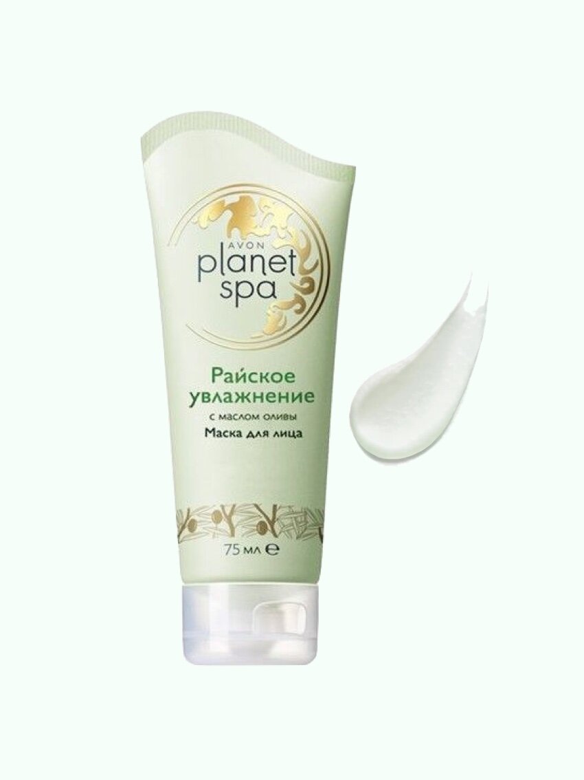 AVON PLANET SPA Увлажняющая маска для лица "Райское увлажнение" с маслом оливы, 75 мл
