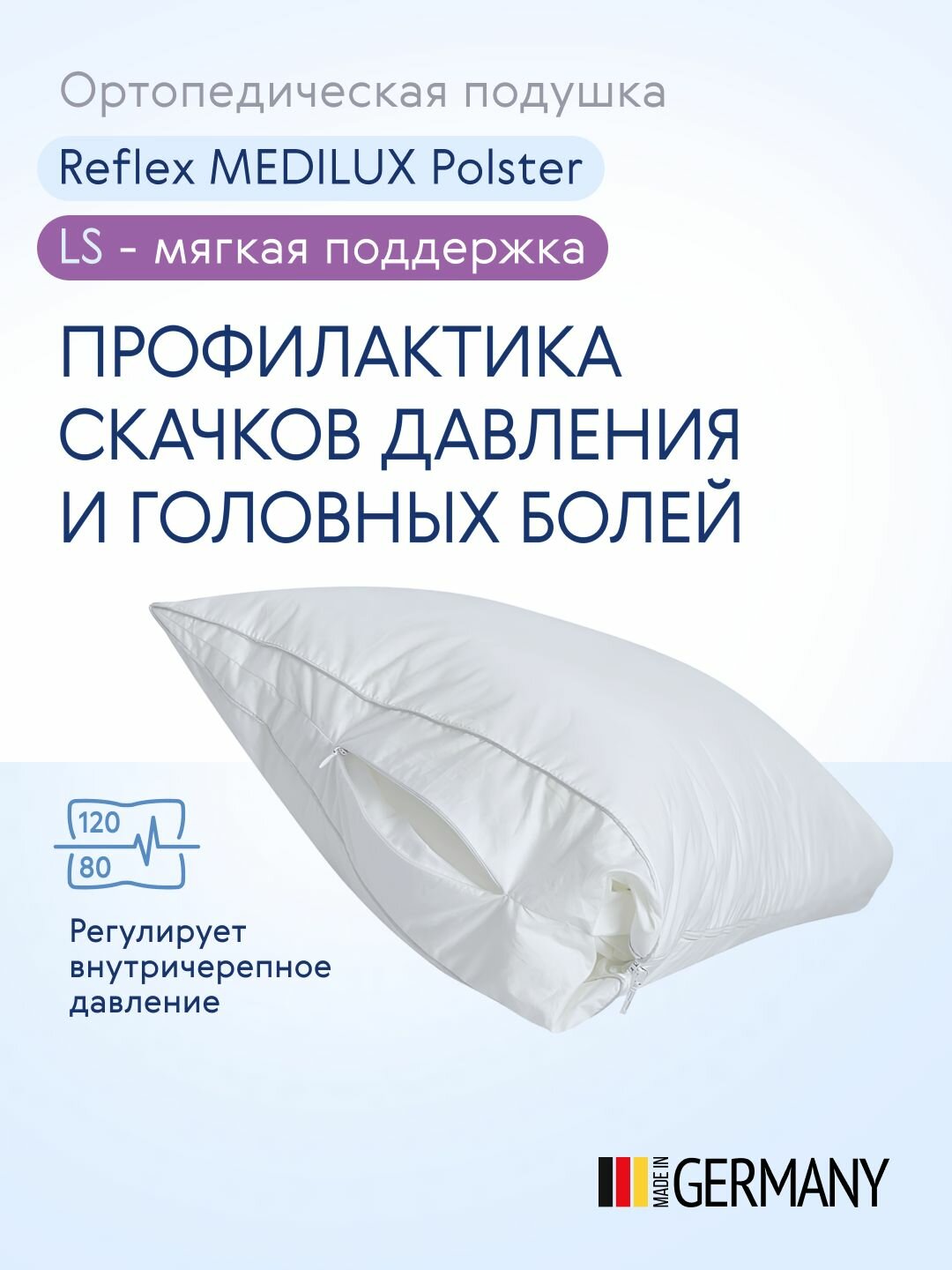 Подушка ортопедическая Reflex MEDILUX Neck Support Polster LS, 50x70 см