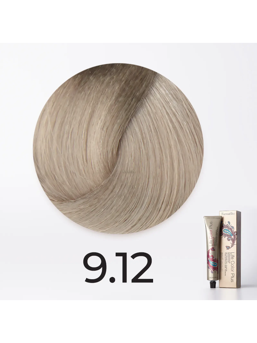 Краска для волос Farmavita Life Color Plus Prof, Перманентный краситель с низким содержанием аммиака, 9.12