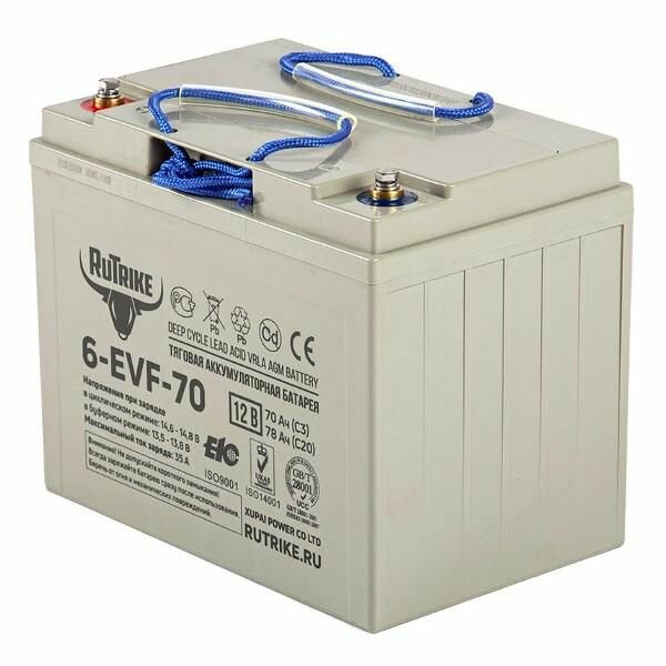 Тяговый аккумулятор Rutrike 6-EVF-70 (12V70A/H C3)