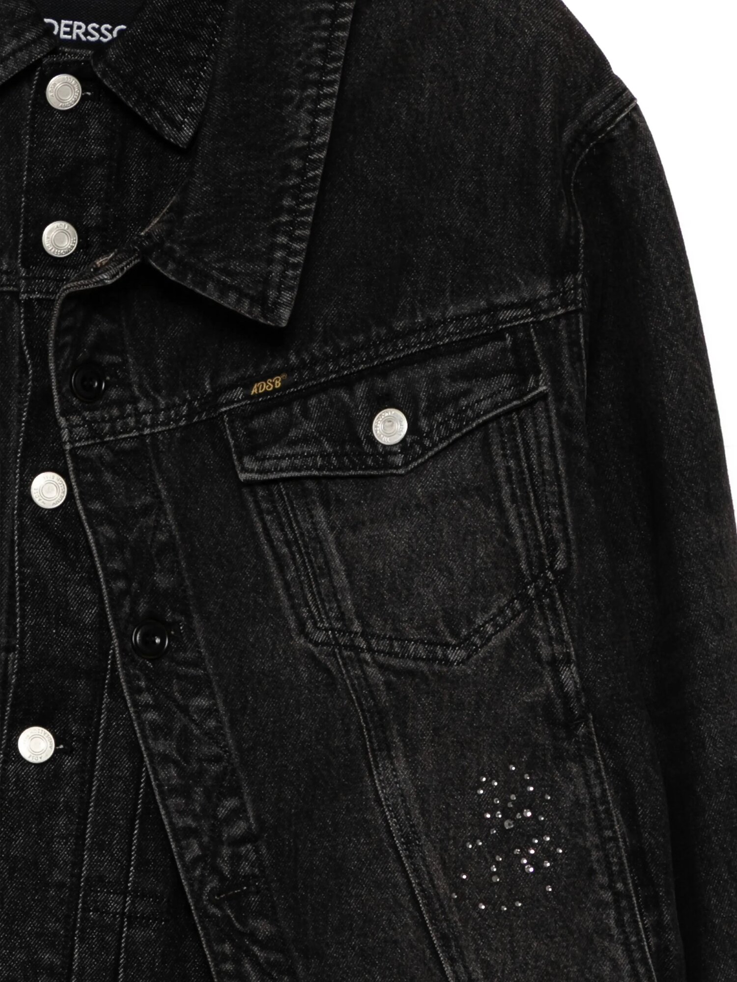 Куртка Andersson Bell Stud-embellished asymmetric denim jacket, размер 48 — фото 1