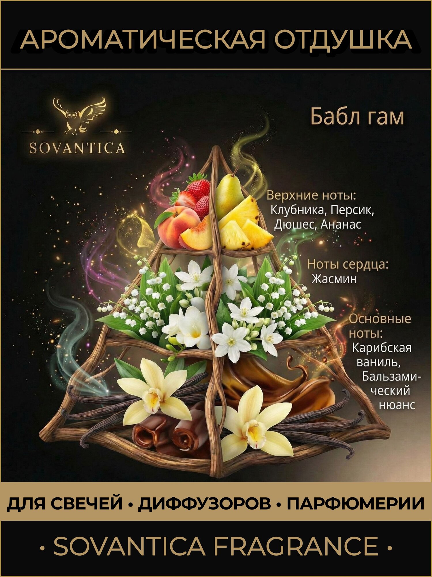 Ароматическая отдушка 10 г Бабл гам (Bubble gum), Sovantica