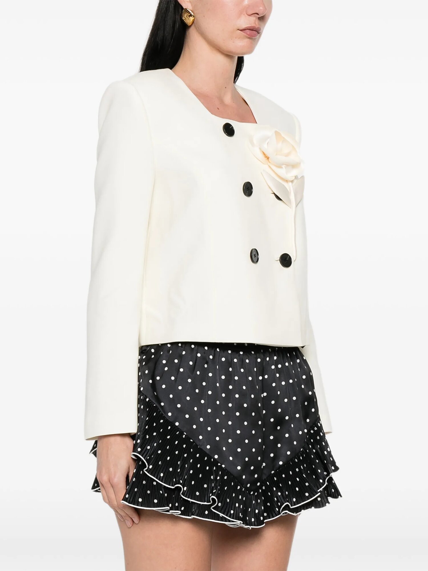 Куртка Self-Portrait Floral detail fitted jacket, размер 10, разноцветный — фото 1