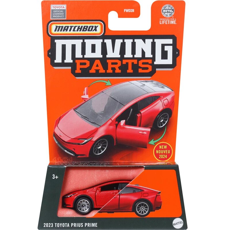 Mattel Matchbox FWD28 Серия Тойота Прюис Коллекционная Алюминиевая Модель Автомобиля с Открывающимися Дверьми