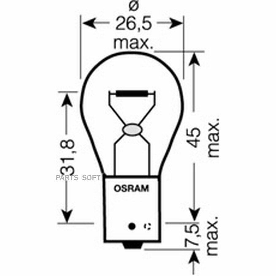 Лампа Osram ORIGINAL LINE (ОЕМ) PY21W (21W 12V BAU15s) 2шт. (блистер) от официального дистрибьютора, OSRAM, артикул 750702B