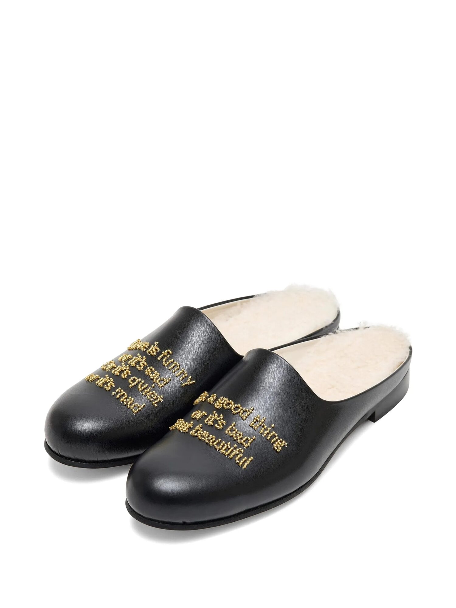 Мюли Undercover Embellished leather mules, размер XS, black/black — фото 1