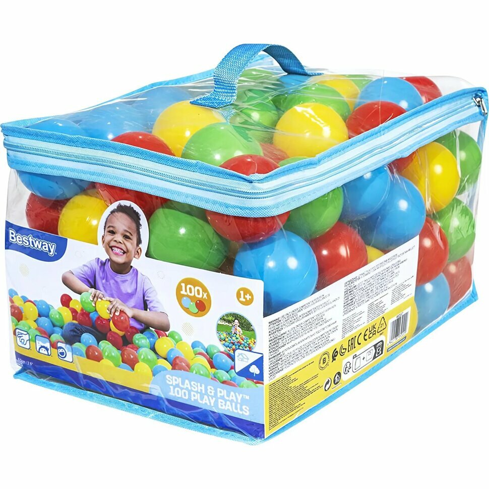 Шарики для игр, 100шт/уп, 6,5см, Bestway 52027, 003754, 1829395