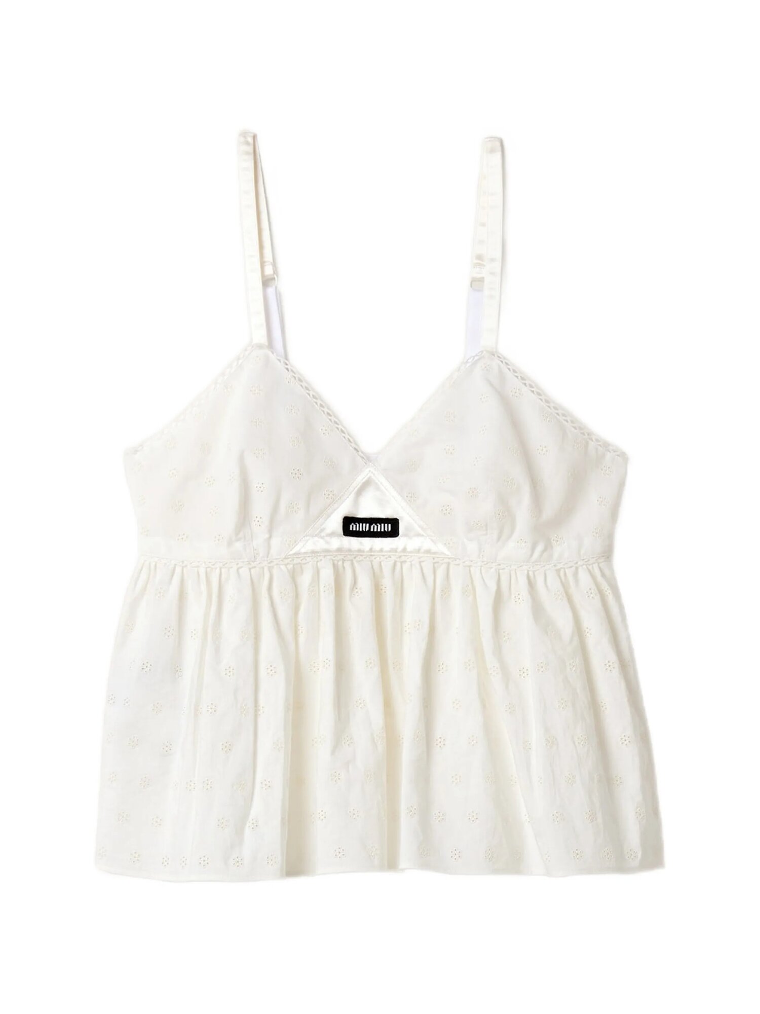Топ Slubbed eyelet poplin top