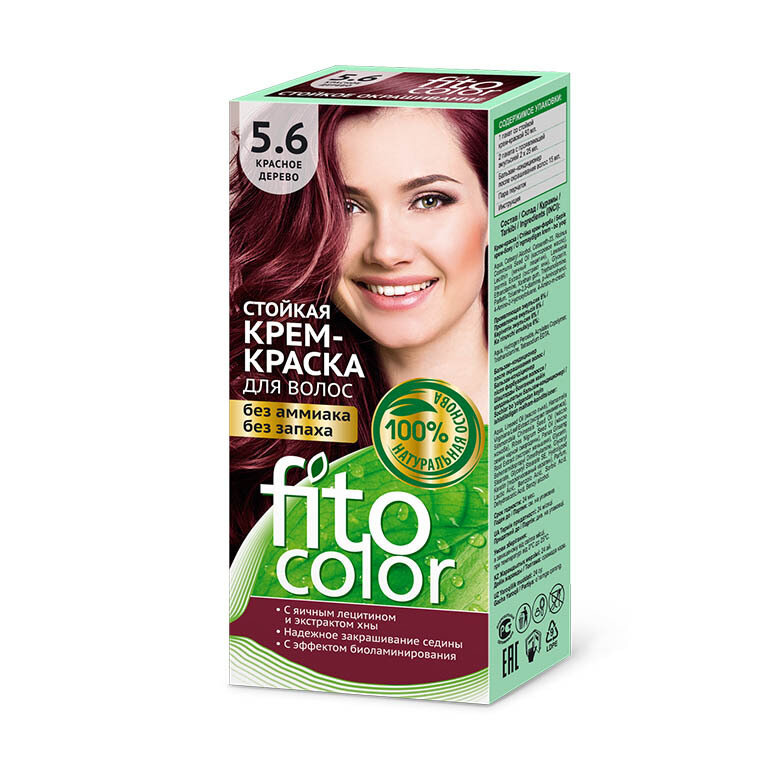 Fito Косметик Стойкая крем-краска для волос, Fitocolor, тон 5.6 красное дерево, 115 мл