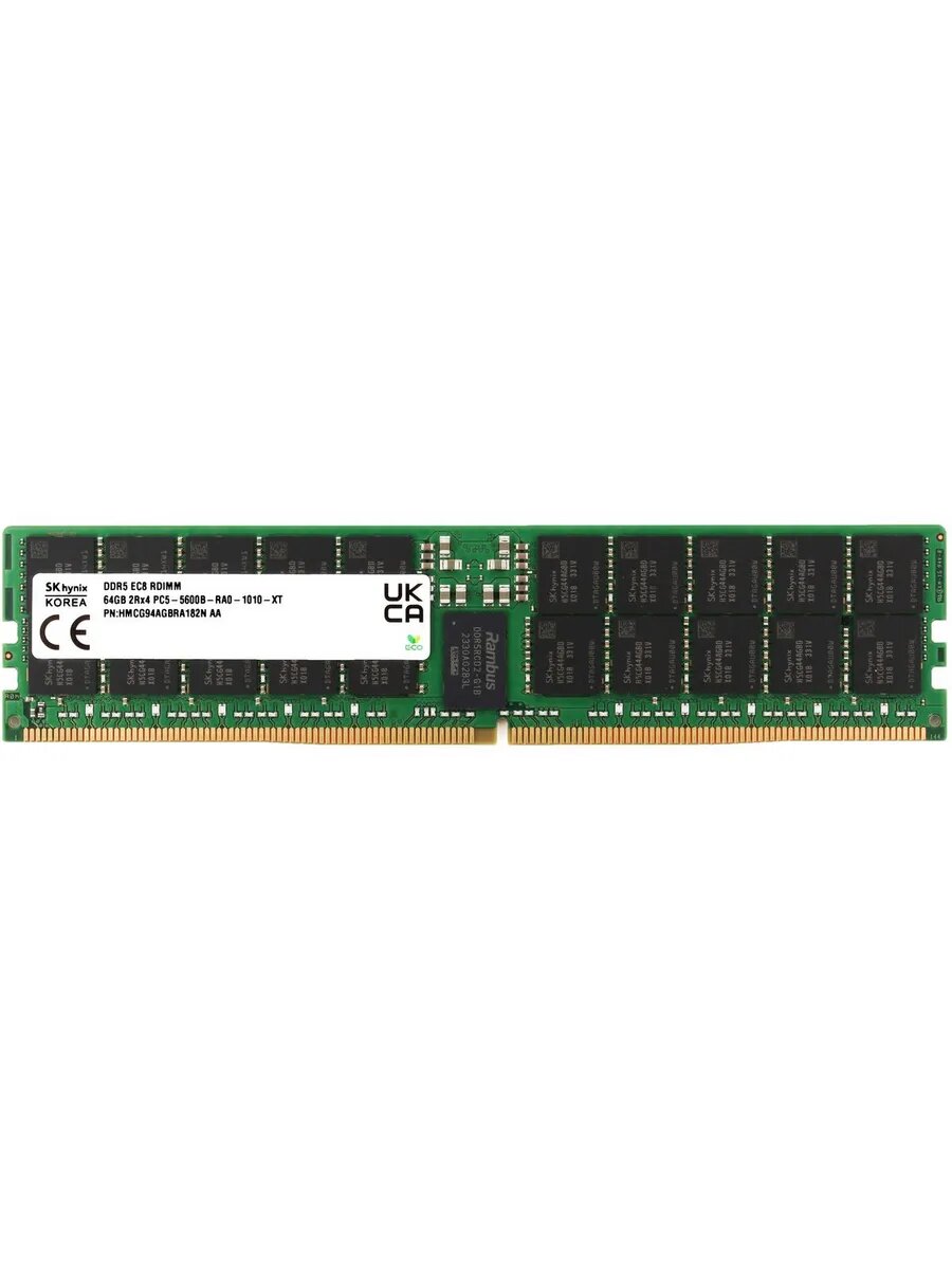 Серверный модуль оперативной памяти Hynix (HMCG94AGBRA182N) зеленый, 64GB, DDR5, 5600 MHz, DIMM