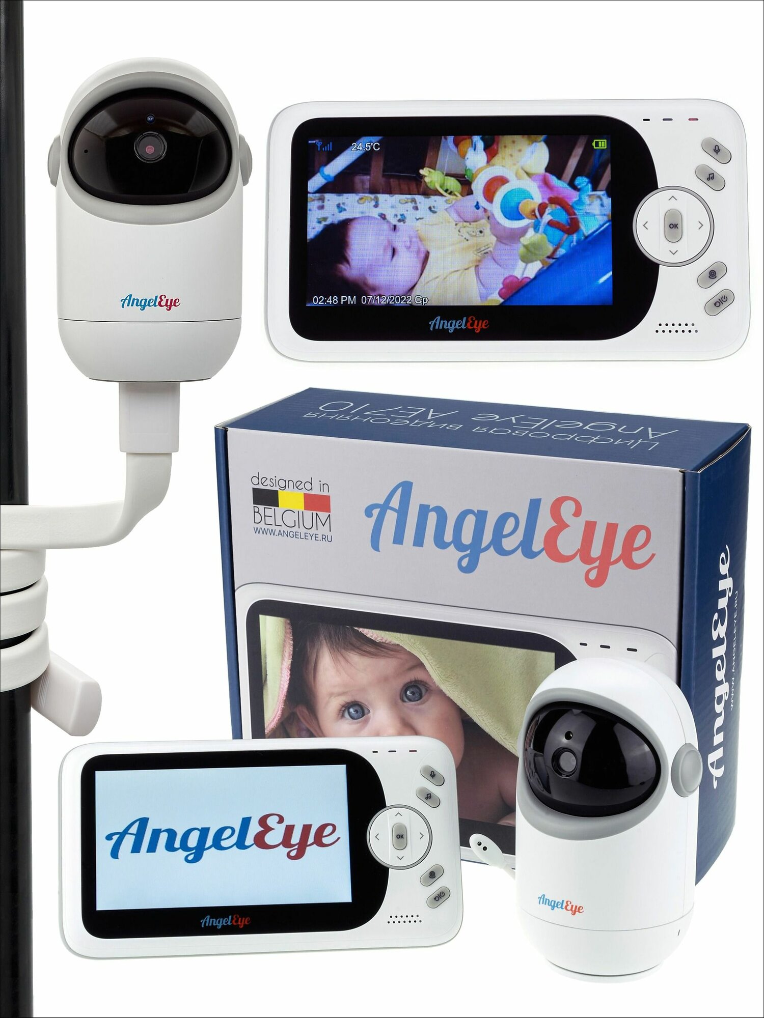 Видеоняня AngelEye AE710, двусторонняя голосовая связь, ИК-ночное видение