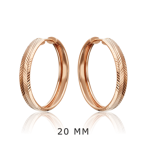 Серьги конго, красное золото, 585 проба