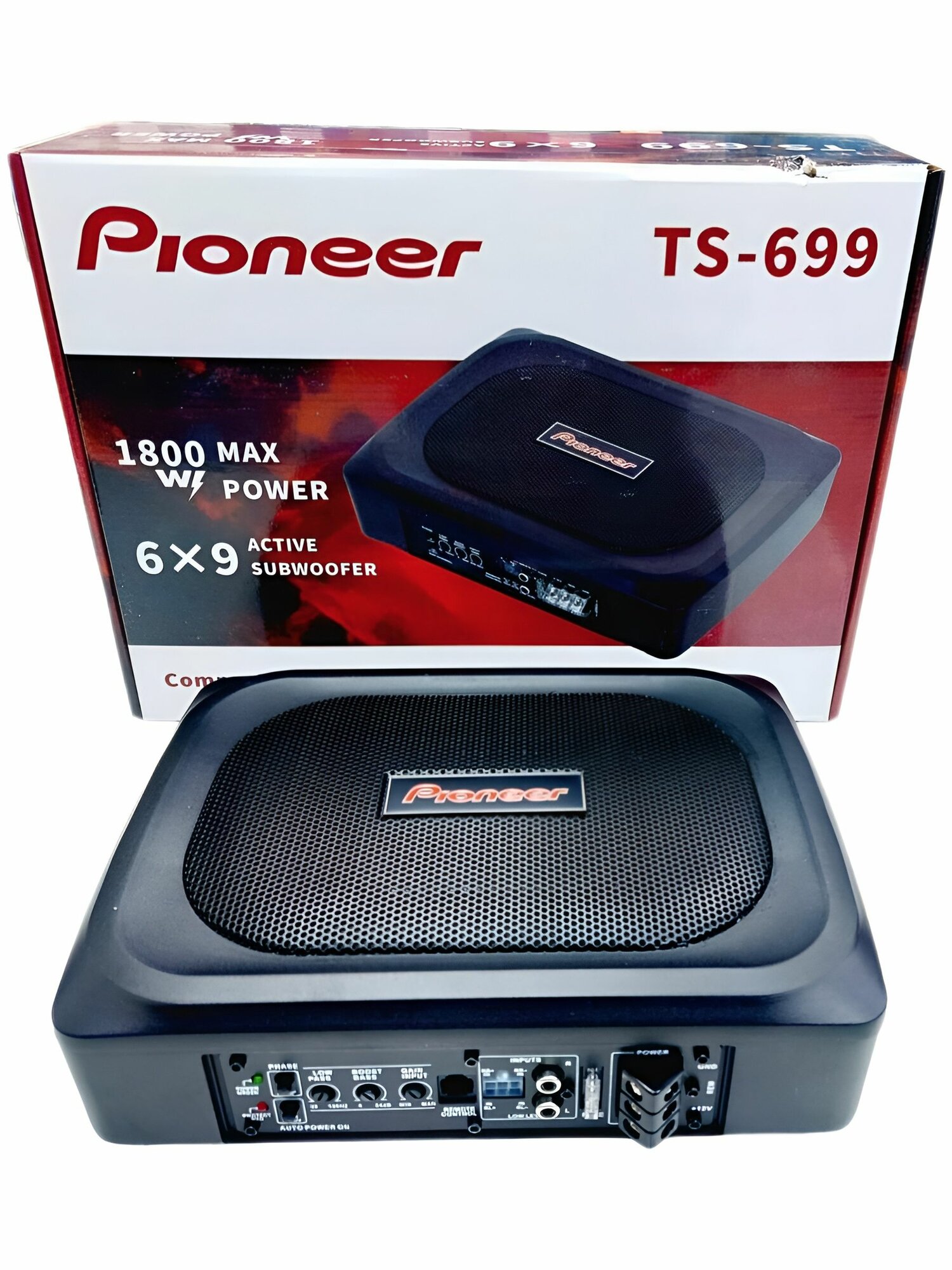 Активный сабвуфер Pioneer TS-699, 1800Вт,6x9, Сабвуфер под сиденье