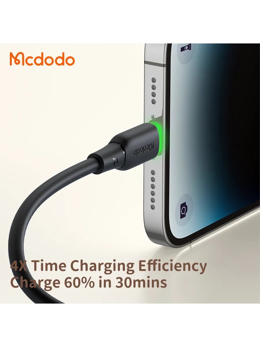 Кабель для зарядки Mcdodo CA-476 36W Type-C Lightning (черный) — фото 1